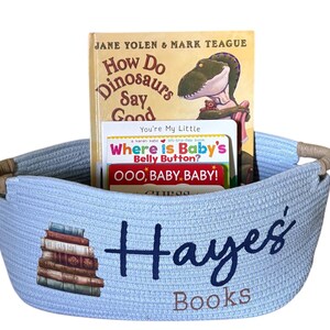 BOOK BASKET With Name for Baby Shower Baby Gift Basket Baby Girl Gift ...