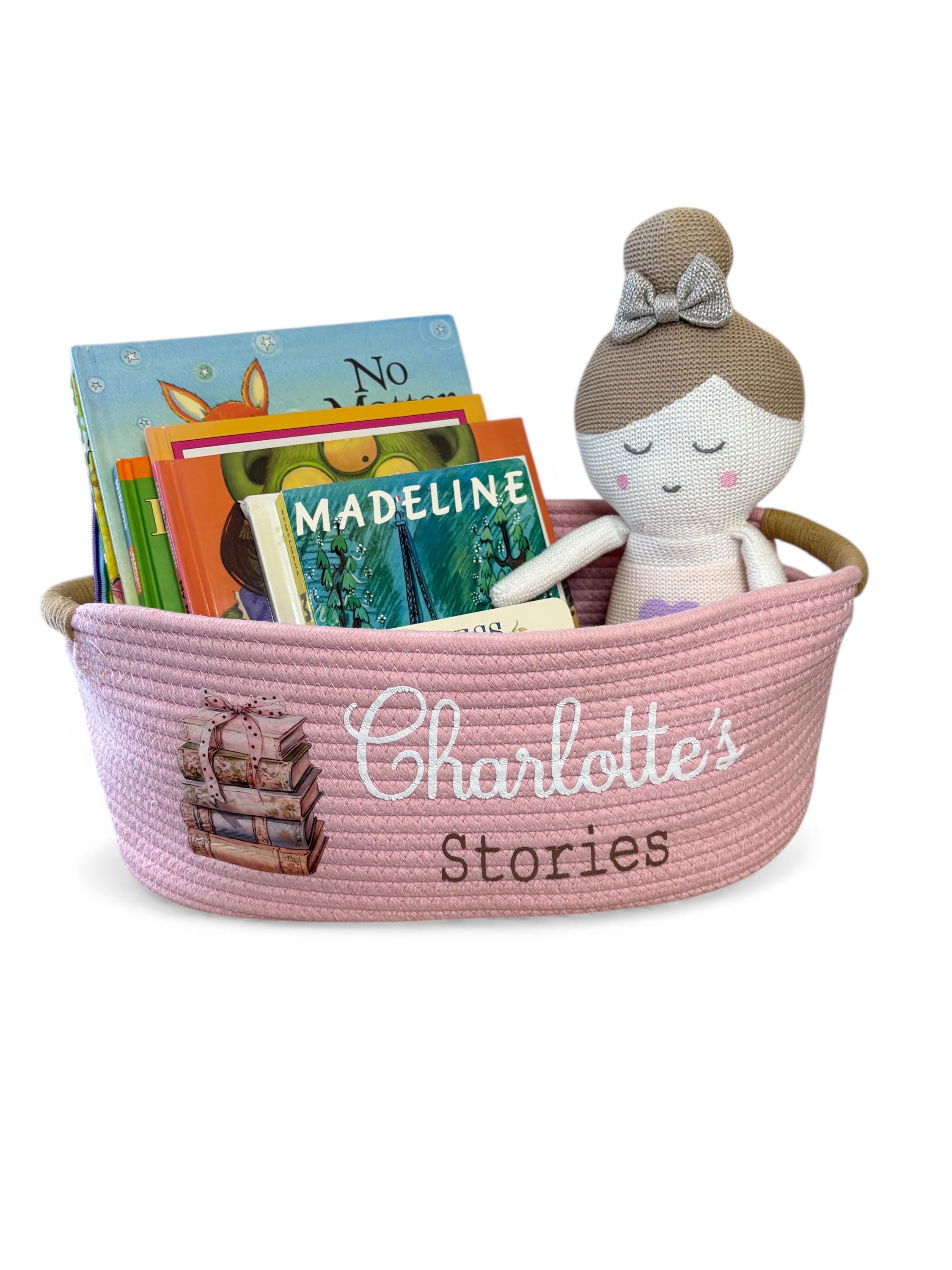 GIFT BASKET for Bring A Book Baby Shower, Personalized Basket for Books ...