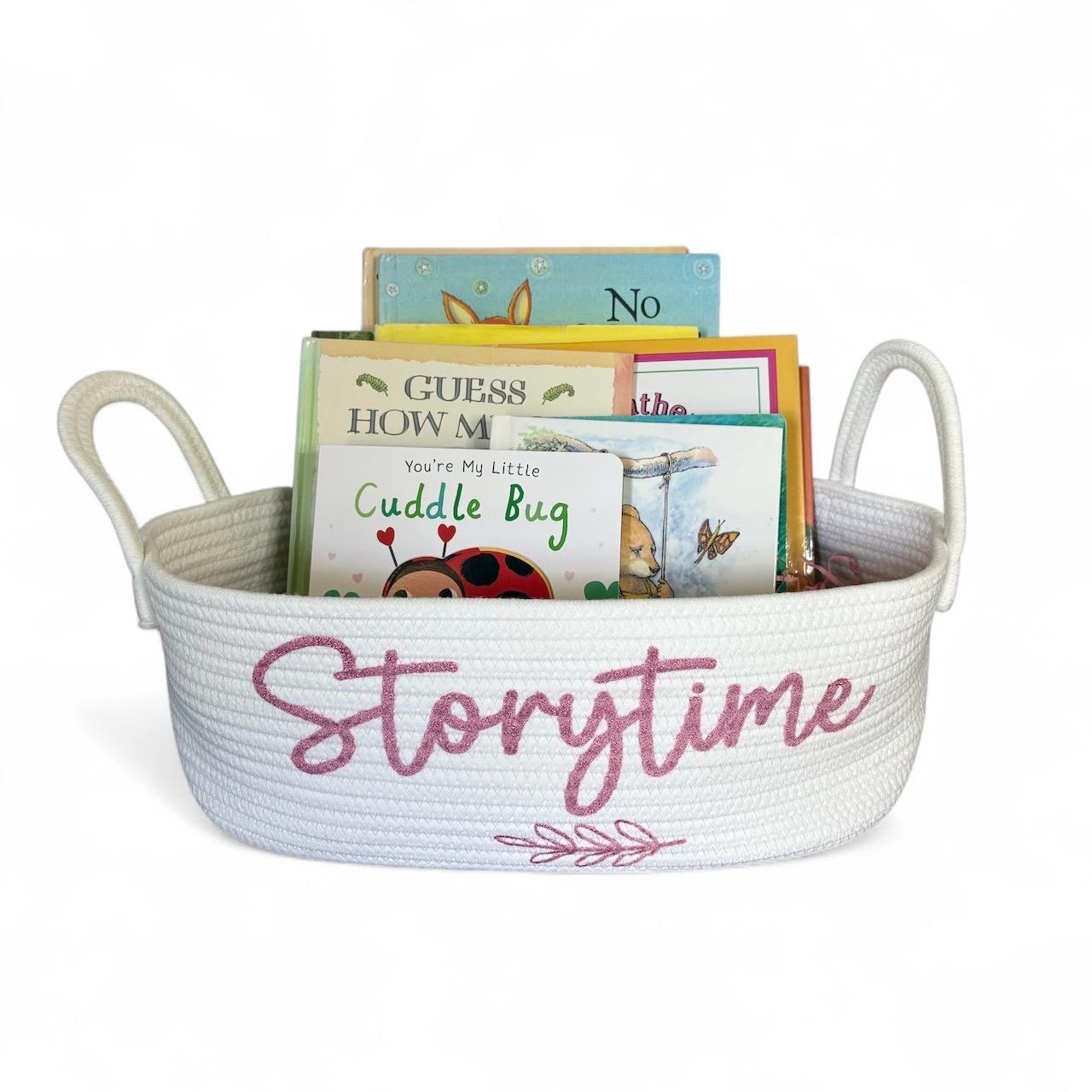 Storytime Basket for Baby Shower Gift Basket for Books for Baby Boy or ...