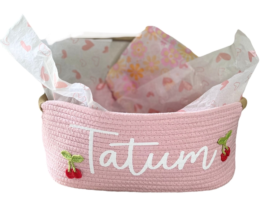 Baby Gift Personalized Baby Basket for Newborn Baby Girl Baby Basket ...