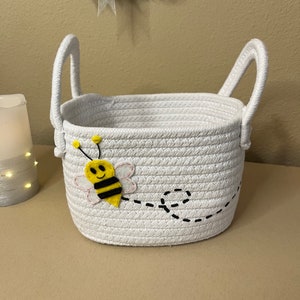 Bumblebee BABY Gift Basket Cute Mini Baby Gift Basket WHITE YELLOW Baby ...
