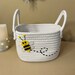 Bumblebee BABY Gift Basket Cute Mini Baby Gift Basket WHITE YELLOW Baby ...