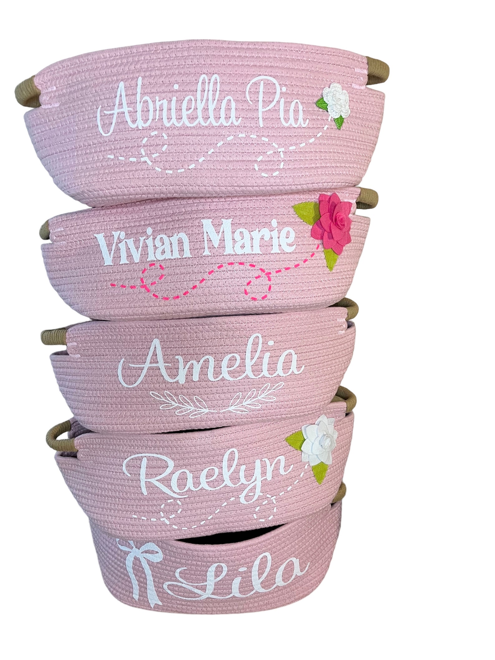 Pretty Pink Baby Gift Baskets Personalized Gift Basket Nursery Diaper ...