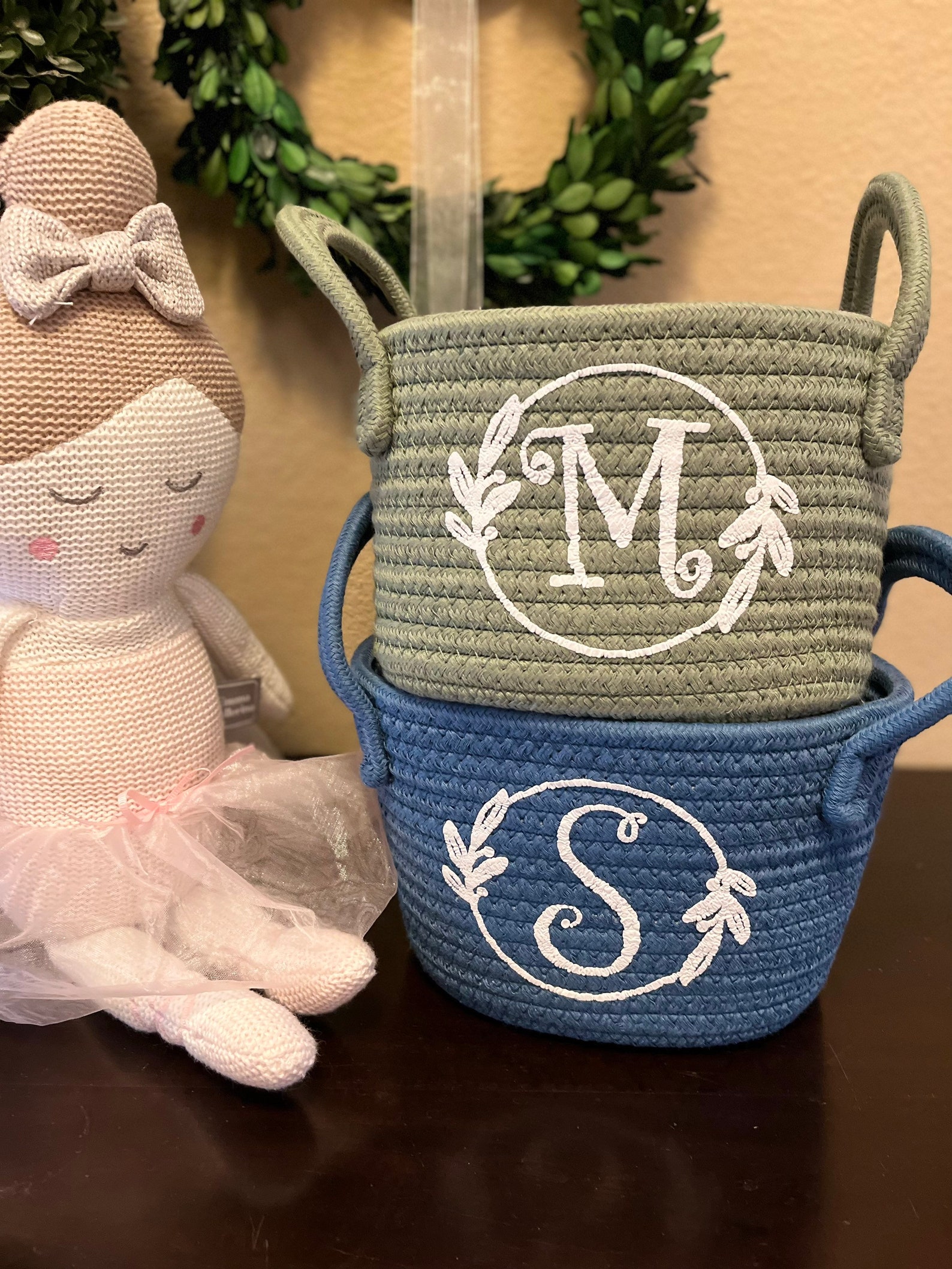 Baby Gift Basket Personalized Cute Basket Baby Shower Gift - Etsy