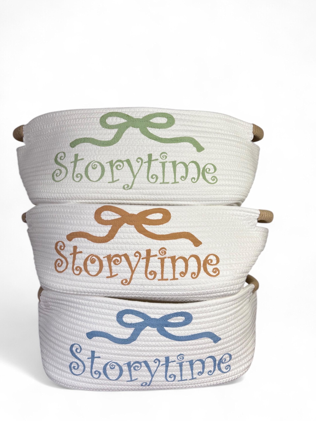 Storytime Book Basket for Baby Girl - Coquette Pink Bow Basket for ...