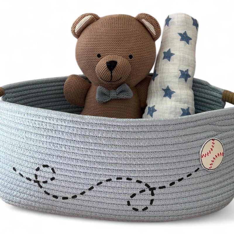 Baseball Fabric Basket - Etsy