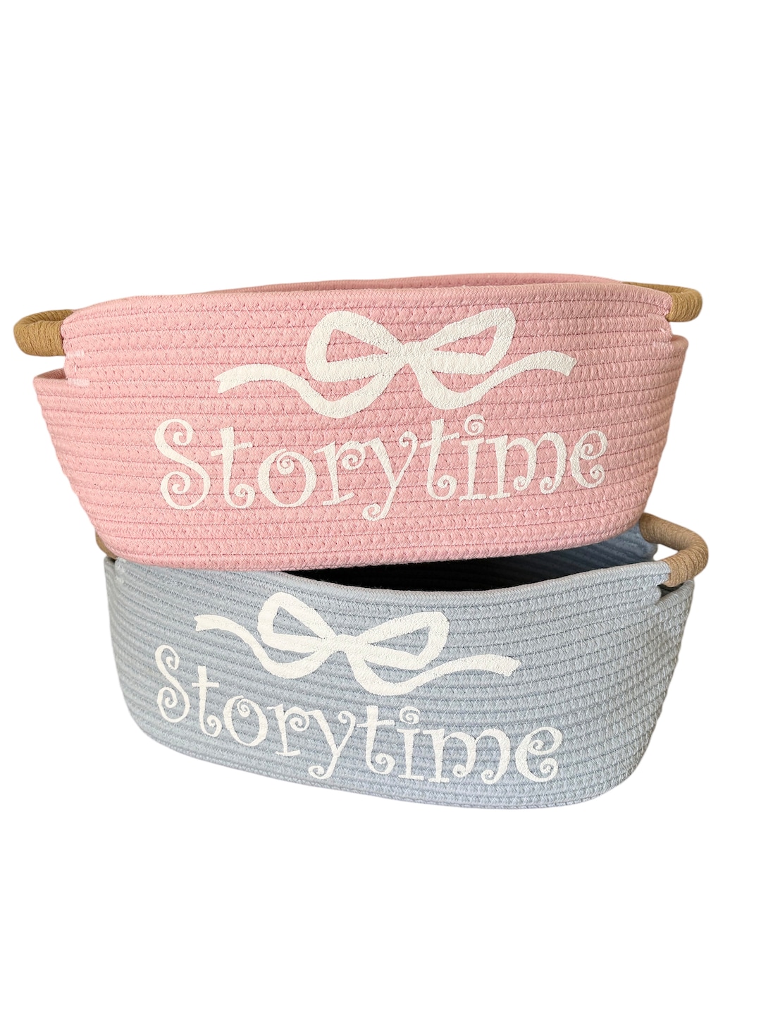 Storytime Book Basket for Baby Girl - Coquette Pink Bow Basket for ...