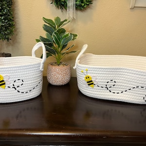 Bumblebee BABY Gift Basket Cute Mini Baby Gift Basket WHITE YELLOW Baby ...