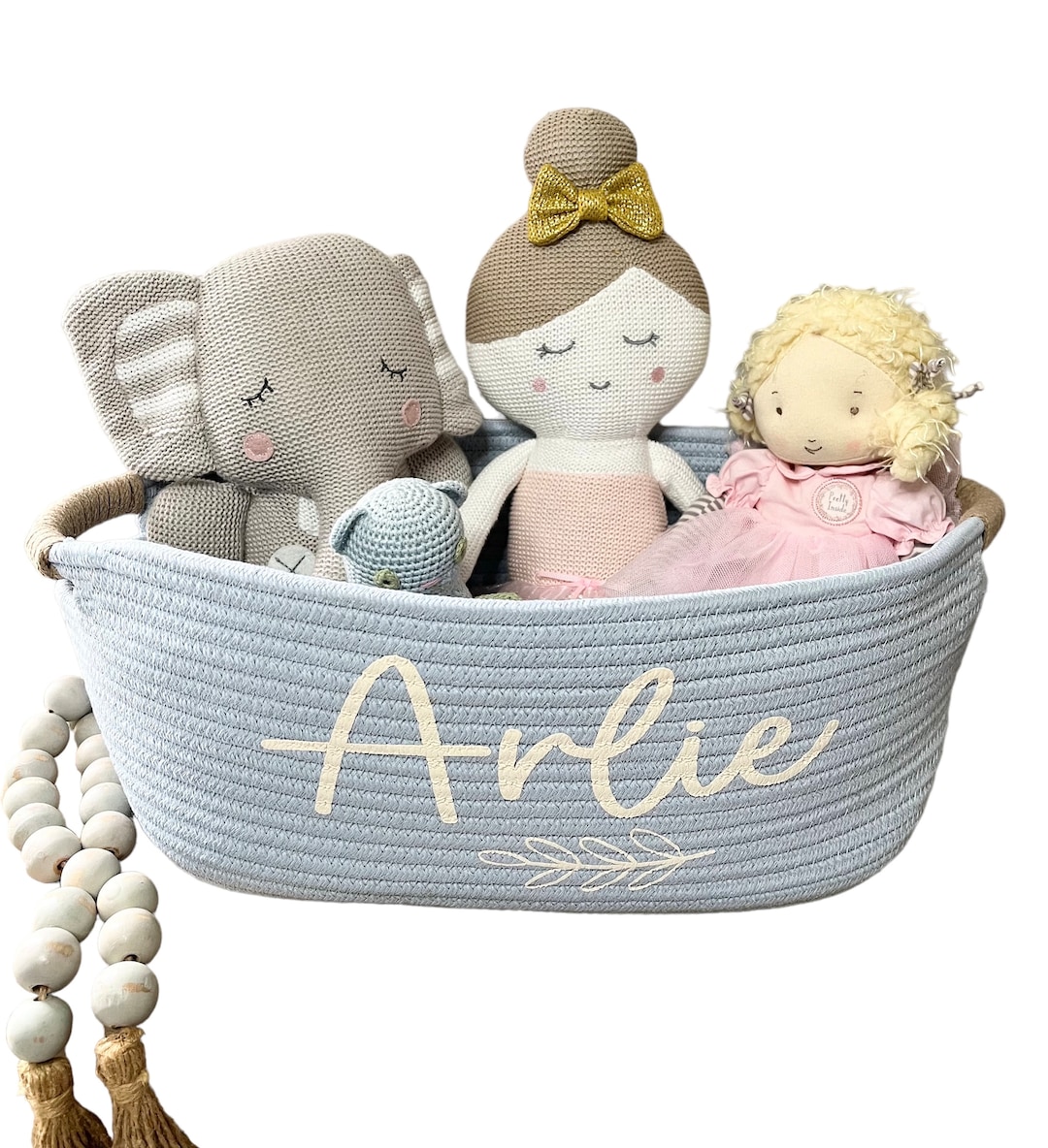 Baby Gift Basket Blue Baby Shower Basket Personalized Gift Basket Baby ...