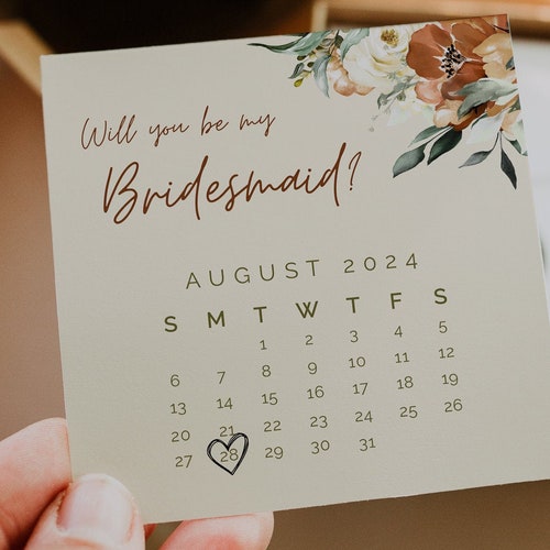JUNIPER Bridesmaid Calendar Proposal Boho Bridesmaid - Etsy