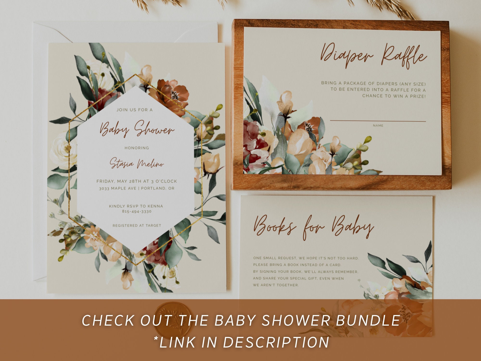 JUNIPER - Boho Baby Shower Invitation, Baby Shower Invite, Instant ...