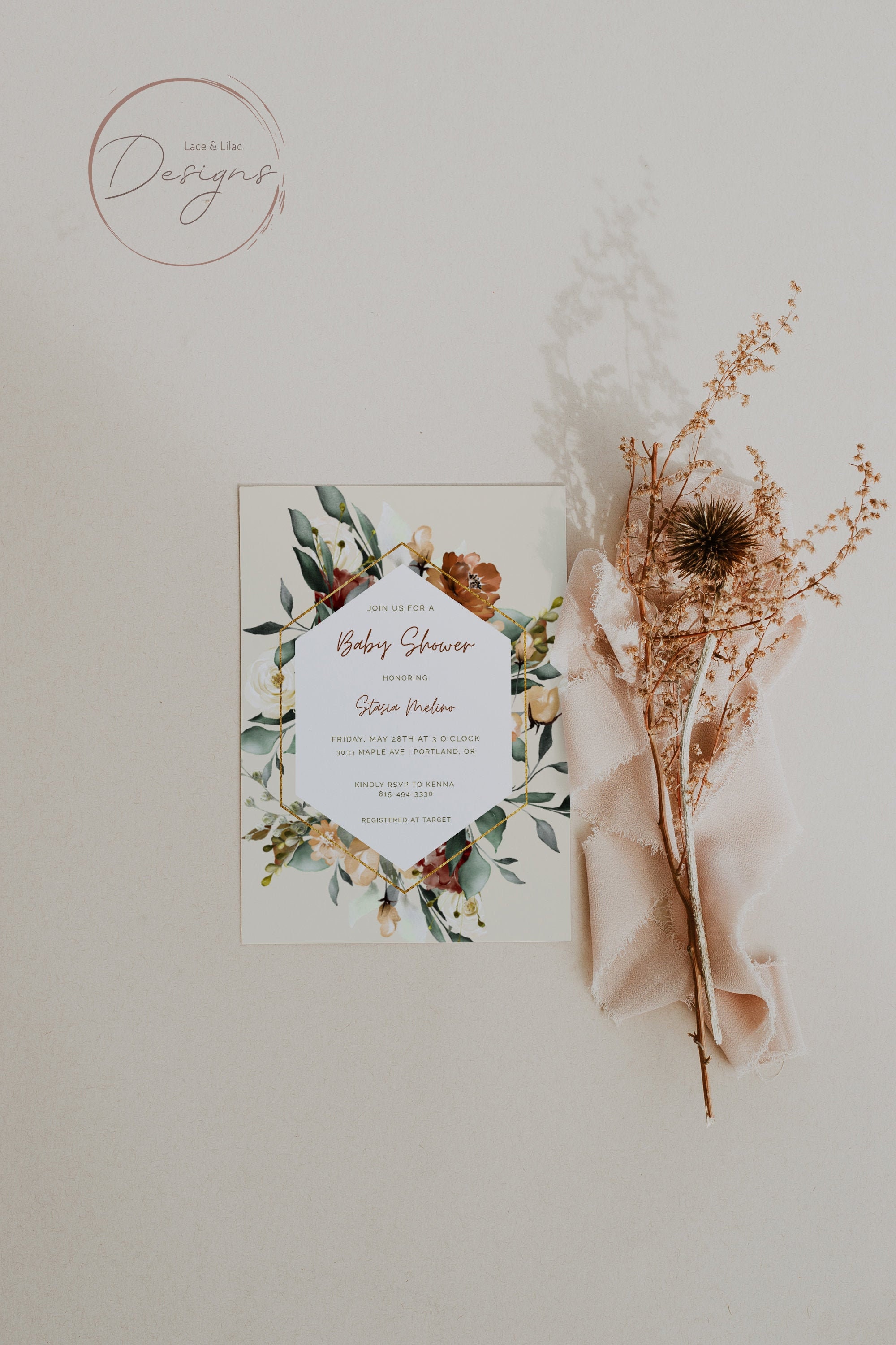 JUNIPER - Boho Baby Shower Invitation, Baby Shower Invite, Instant ...