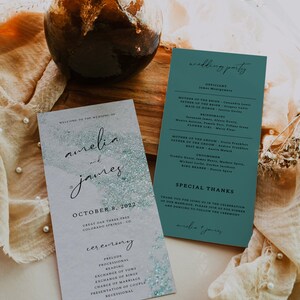 HARPER - Teal + Gold Wedding Invitation Suite, Beach Wedding Invite ...