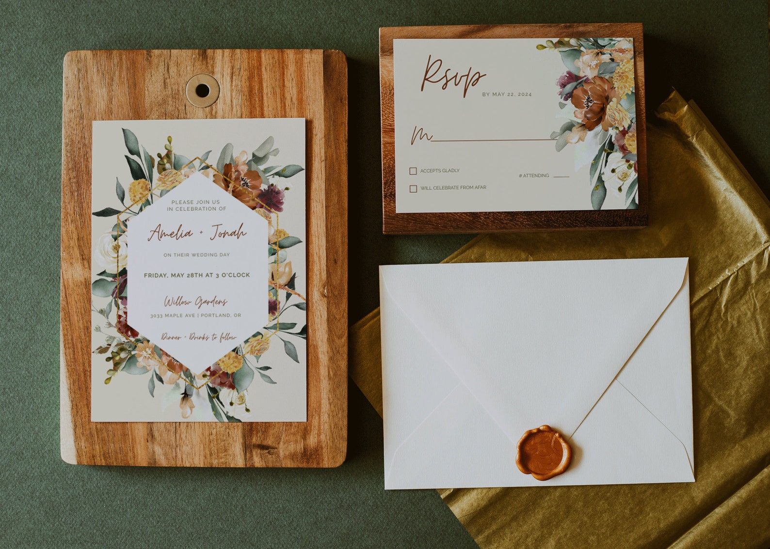 JUNE Rustic Fall Wedding Invitation Bundle Wedding - Etsy