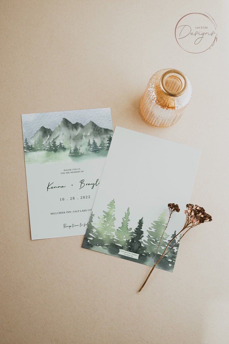 RAINE Rustic Forest Wedding Invitation Bundle Invitation | Etsy