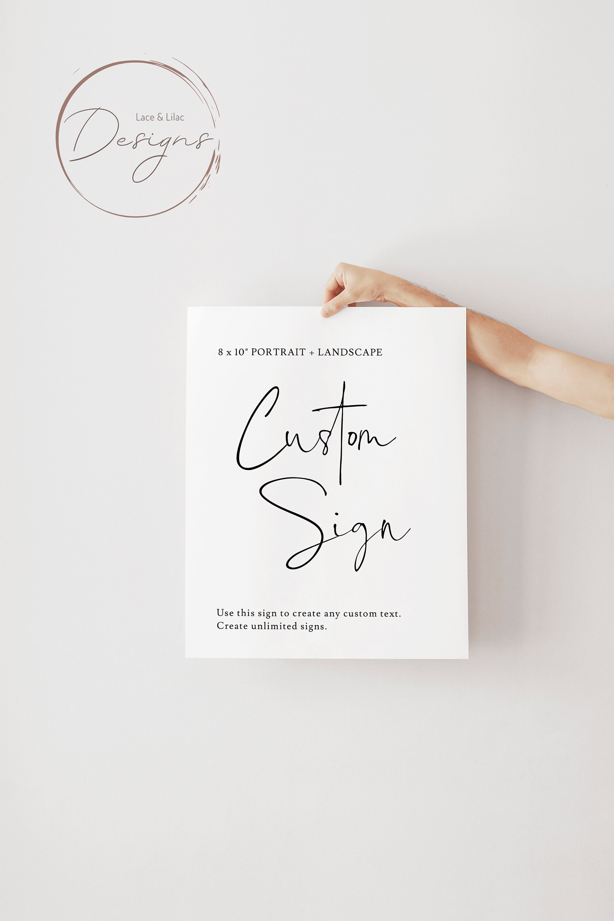 NORAH Minimalist Custom Wedding Sign, Modern Wedding Template, Instant ...