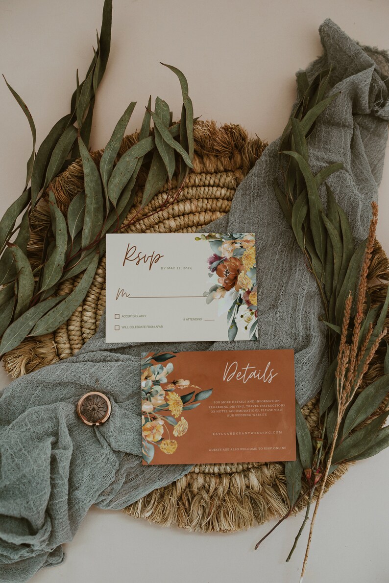 JUNE Rustic Fall Wedding Invitation Bundle Wedding - Etsy