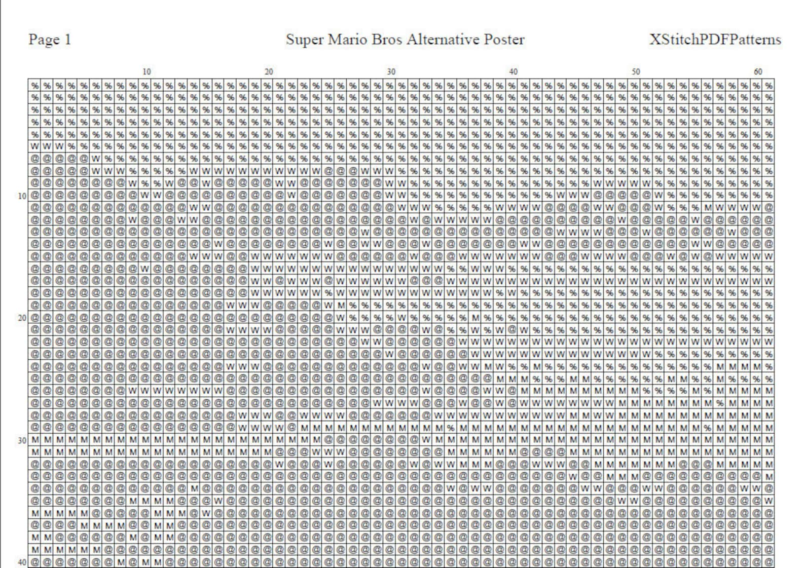 Super Mario Bros Cross Stitch Pattern Pdf Format - Etsy