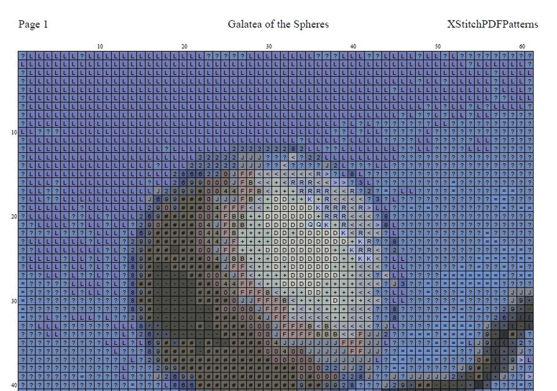 Galatea of the Spheres Cross Stitch Pattern Pdf Format - Etsy