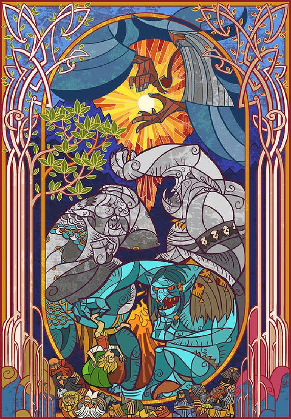 LOTR Tom Bert and William Stained Glass Cross Stitch Pattern - Etsy