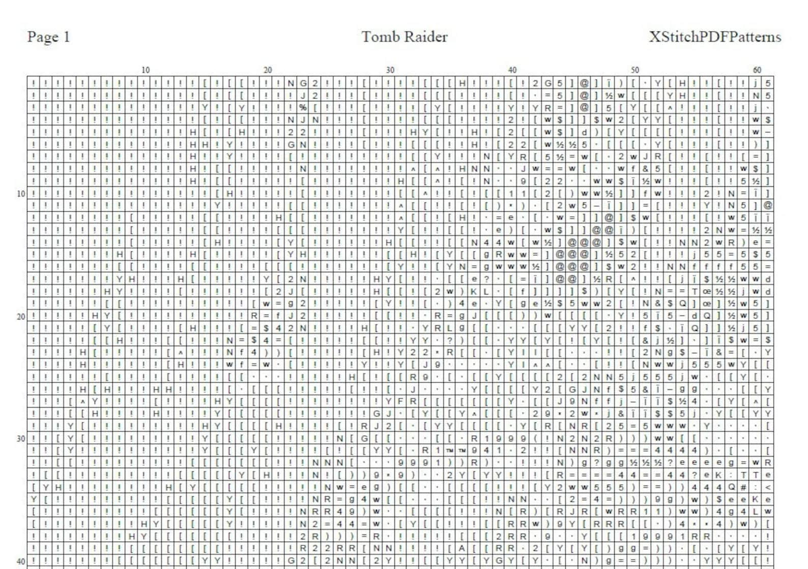 Tomb Raider Cross Stitch Pattern Pdf Format - Etsy