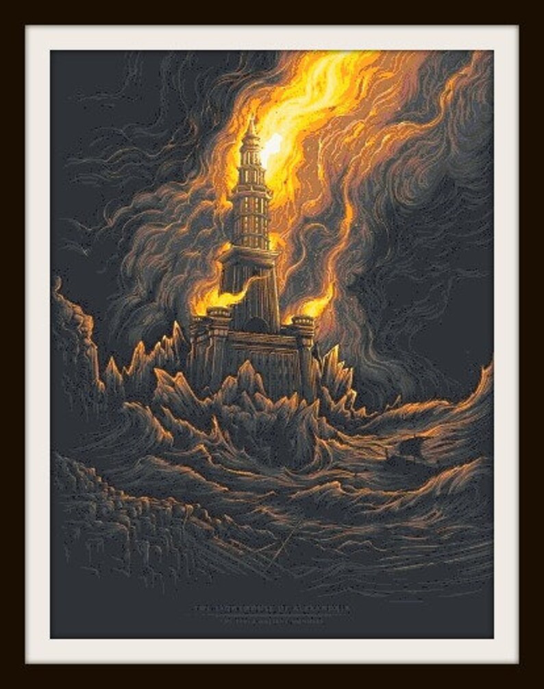The Lighthouse of Alexandria Cross Stitch Pattern Pdf Format - Etsy