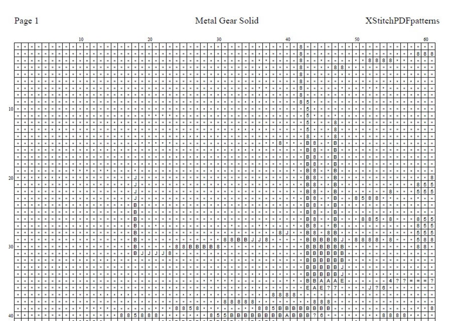 Metal Gear Solid Cross Stitch Pattern Pdf Format - Etsy