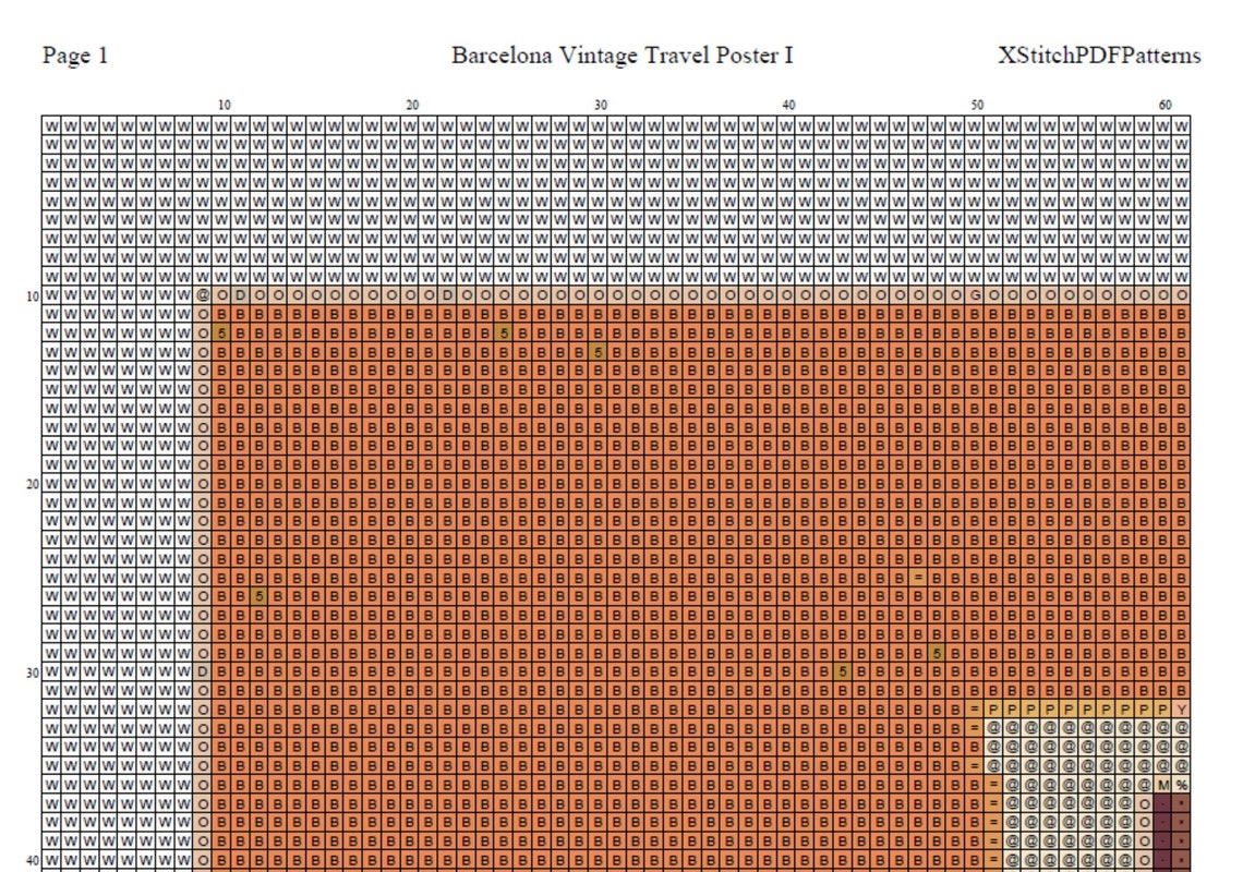 Barcelona Cross Stitch Pattern Pdf Format - Etsy