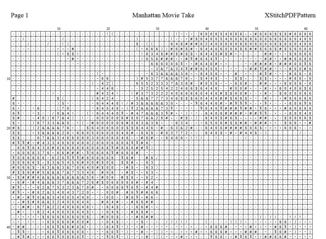 Manhattan Cross Stitch Pattern Pdf Format - Etsy