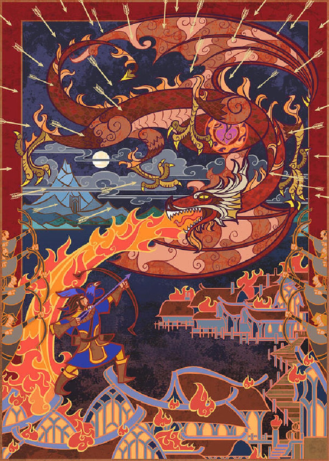 LOTR Bard With Black Arrow Stained Glass Cross Stitch Pattern Pdf ...