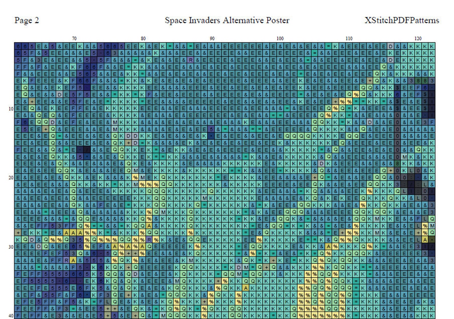 Space Invaders Cross Stitch Pattern - Etsy