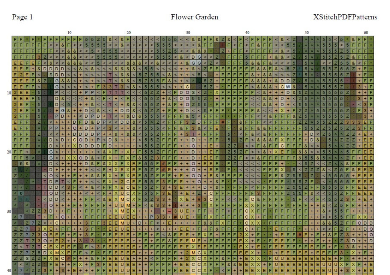 Flower Garden Cross Stitch Pattern Pdf Format - Etsy UK