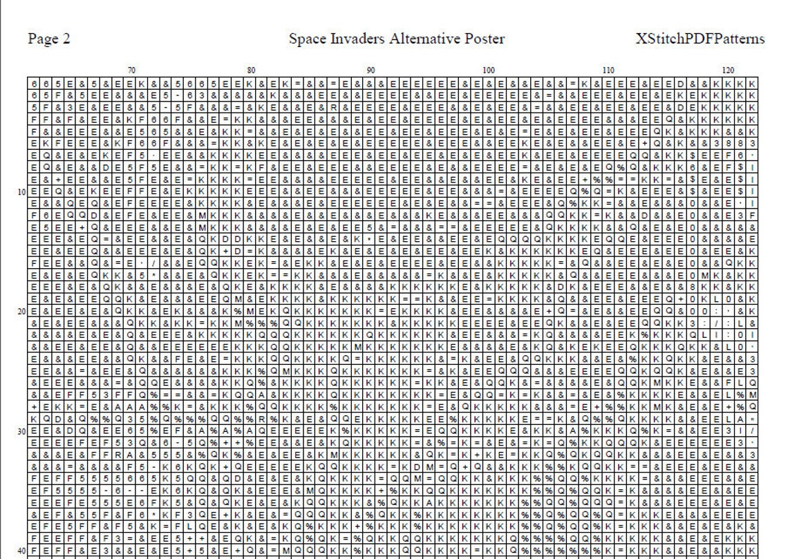 Space Invaders Cross Stitch Pattern - Etsy