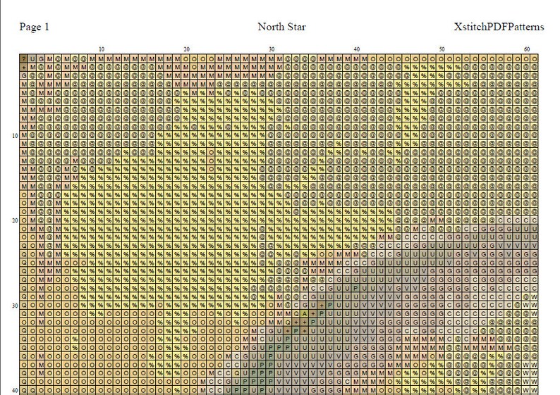 North Star Cross Stitch Pattern Pdf Format - Etsy