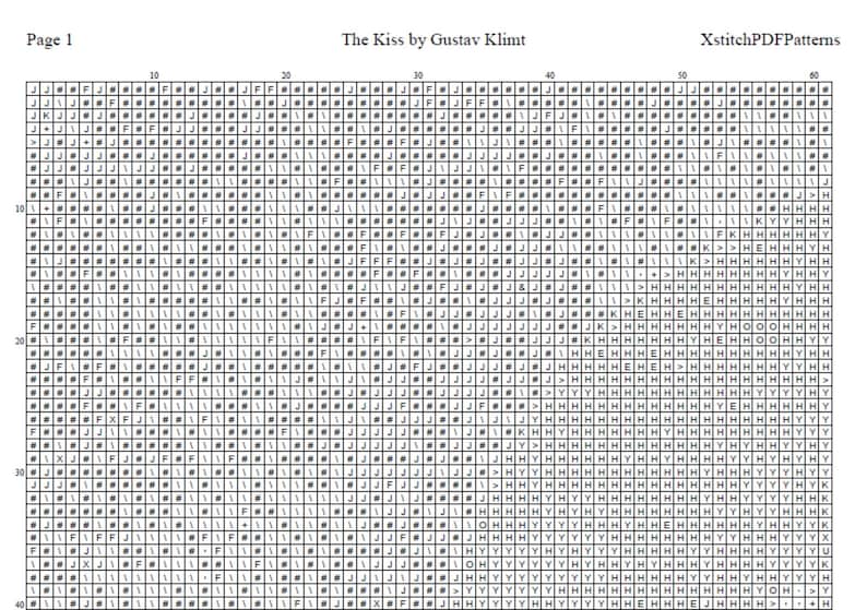 The Kiss Cross Stitch Pattern Pdf Format - Etsy