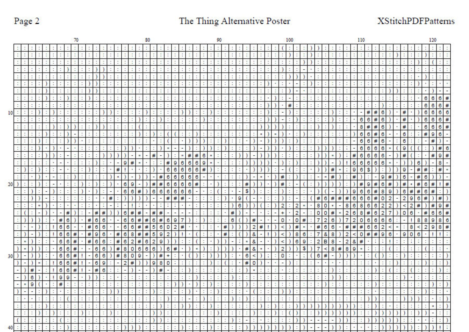 The Thing Cross Stitch Pattern Pdf Format - Etsy