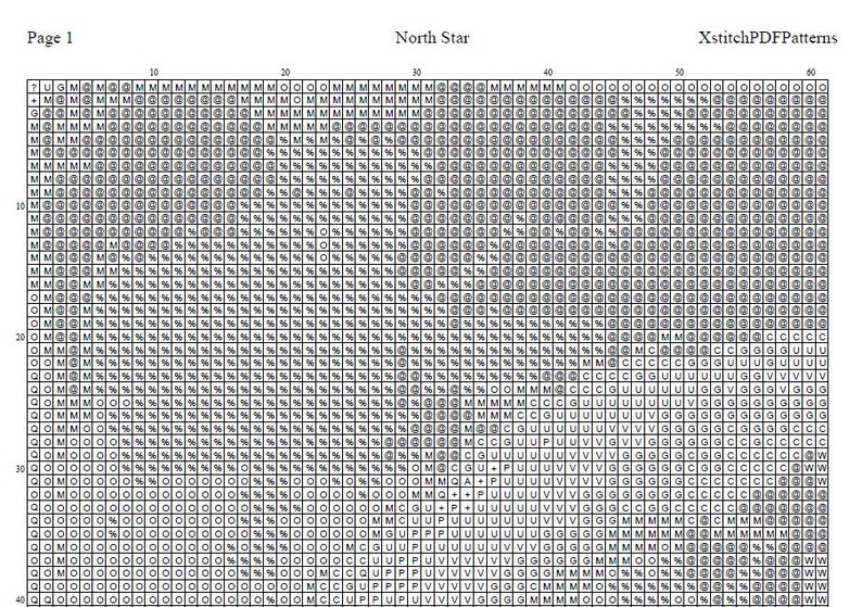 North Star Cross Stitch Pattern Pdf Format - Etsy