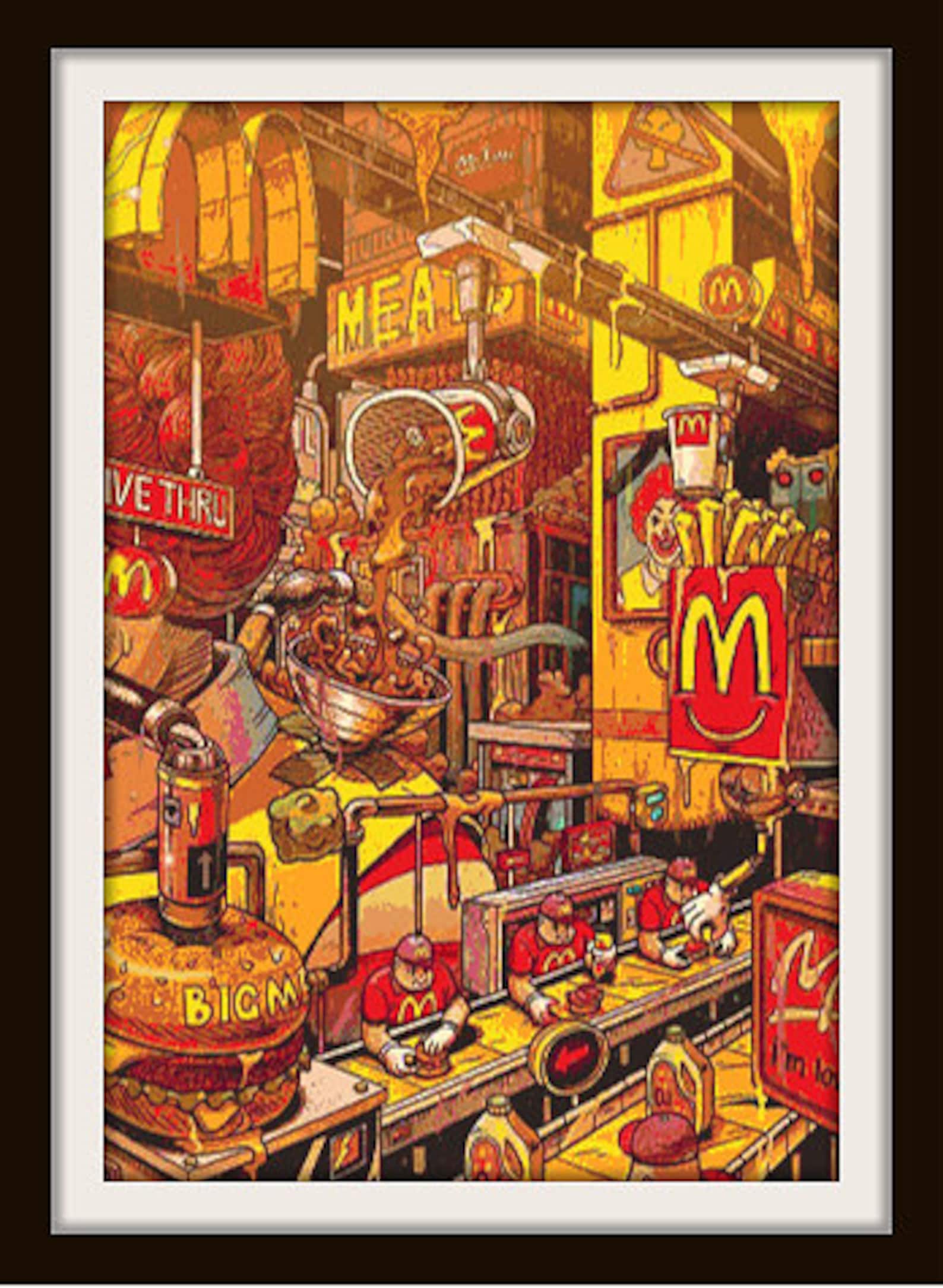 Mcdonald's Mad World Cross Stitch Pattern Pdf Format - Etsy