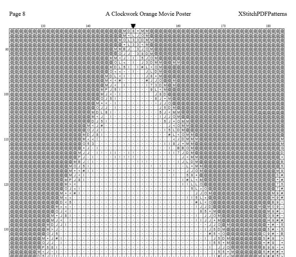 A Clockwork Orange Cross Stitch Pattern Pdf Format - Etsy