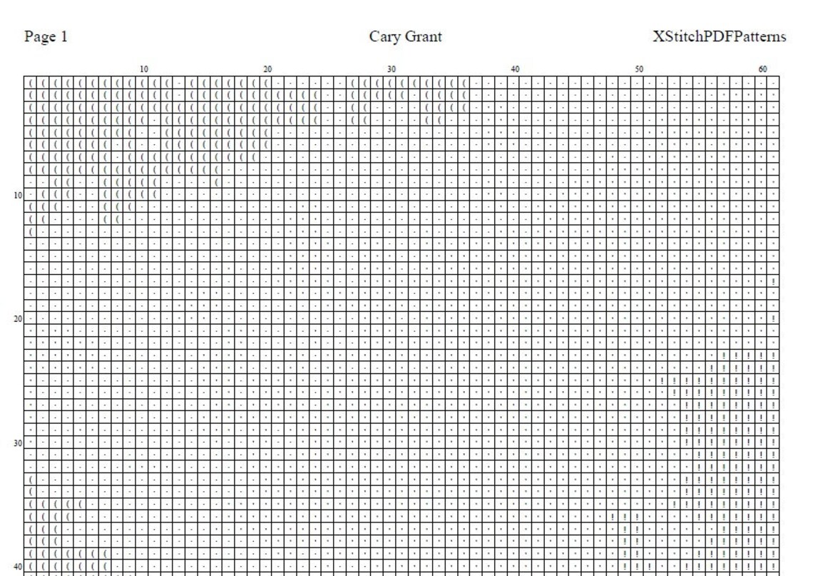 Cary Grant Cross Stitch Pattern Pdf Format - Etsy