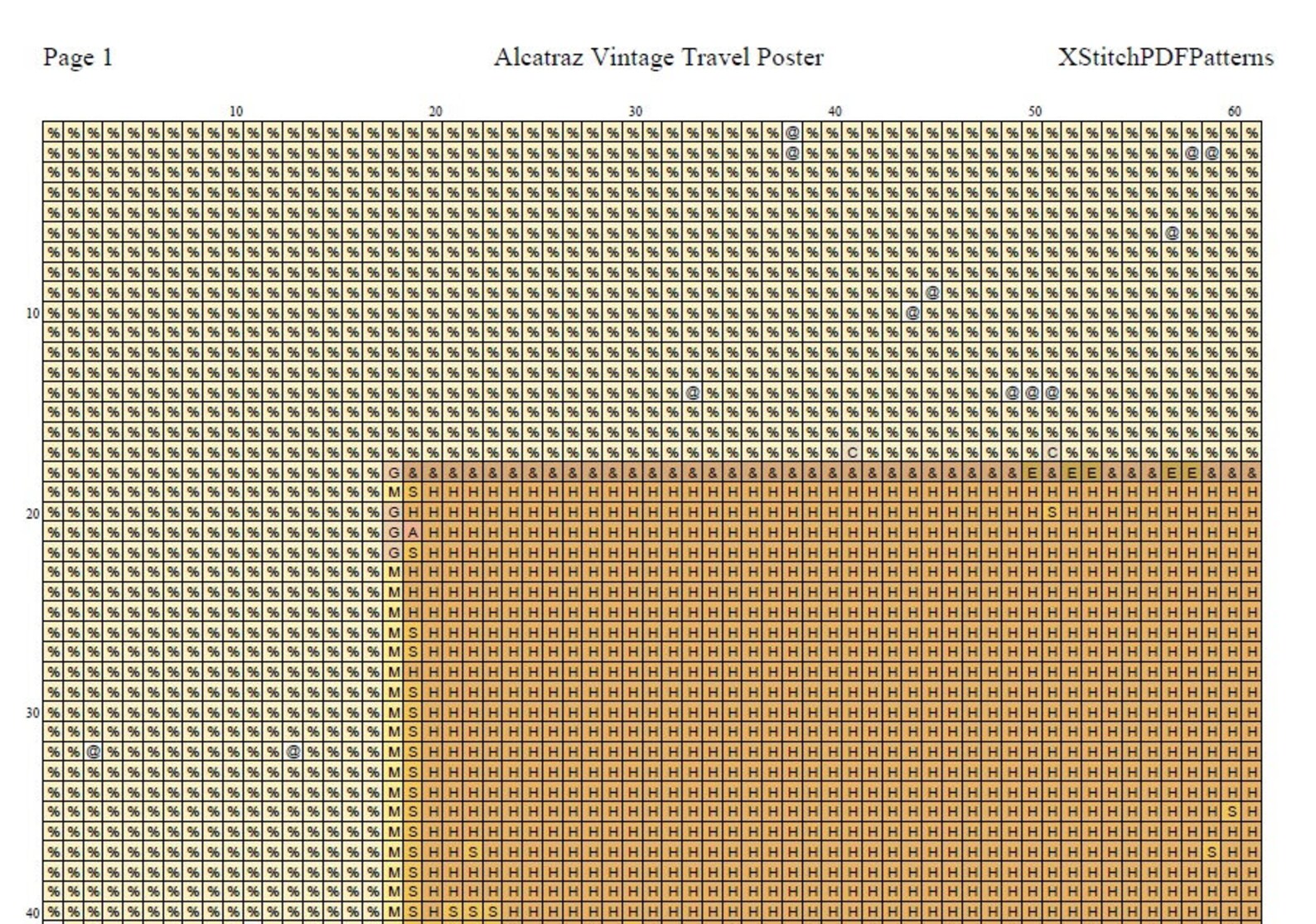 Alcatraz Cross Stitch Pattern Pdf Format - Etsy