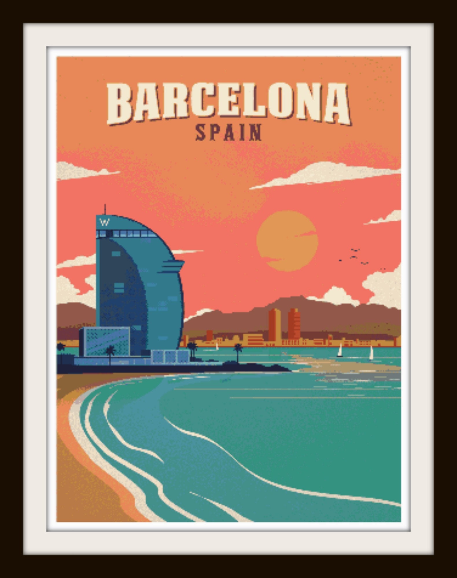 Barcelona Cross Stitch Pattern Pdf Format - Etsy