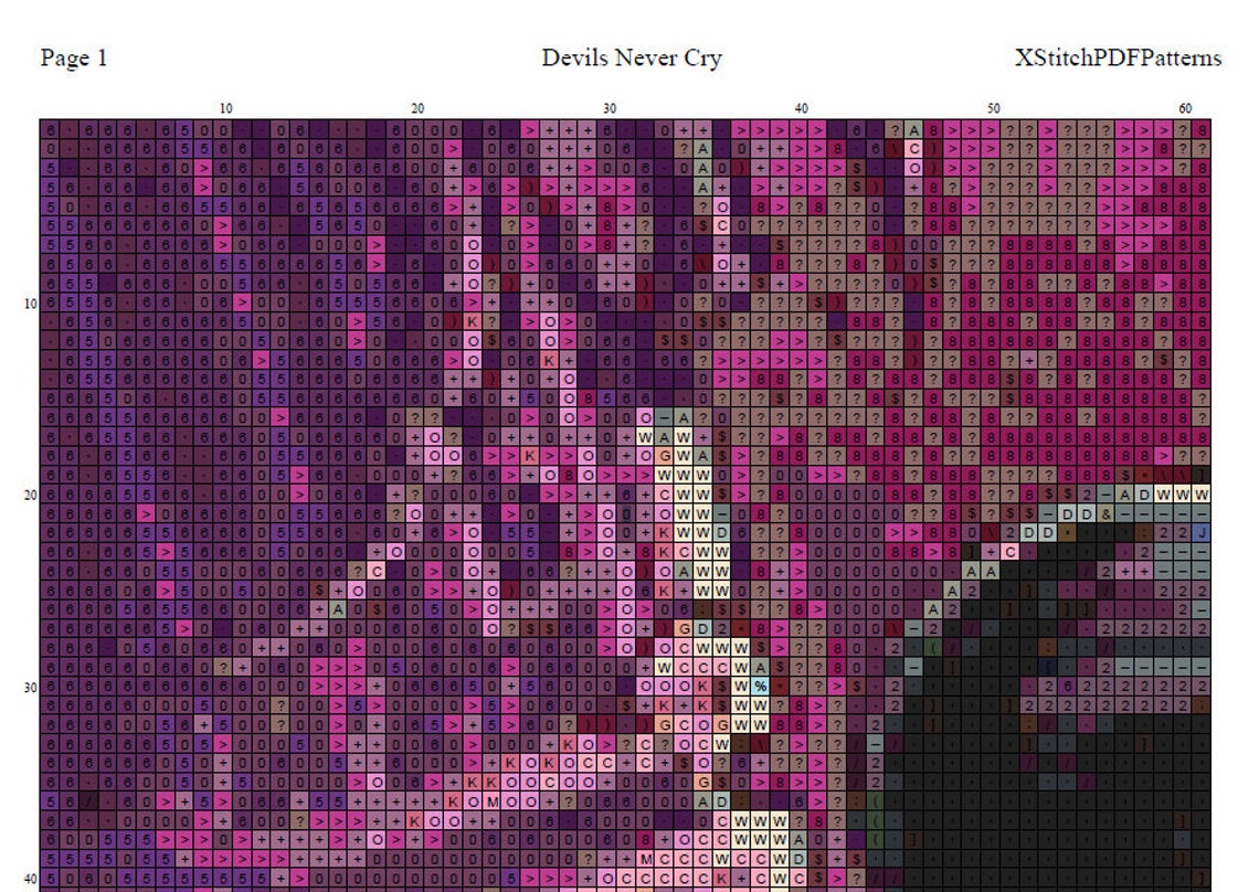 Devils Never Cry Cross Stitch Pattern Pdf Format - Etsy