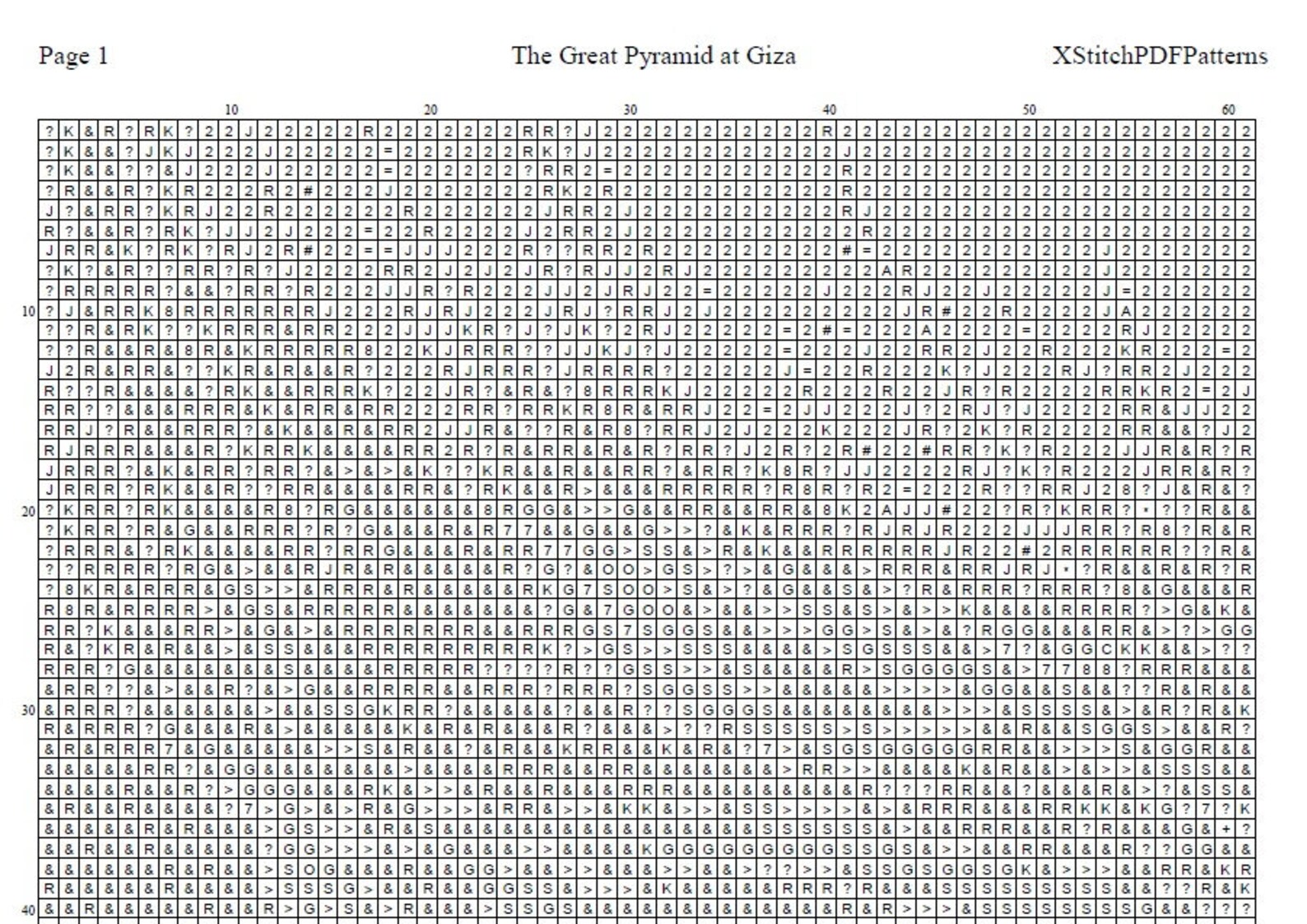 The Great Pyramid at Giza Cross Stitch Pattern Pdf Format - Etsy