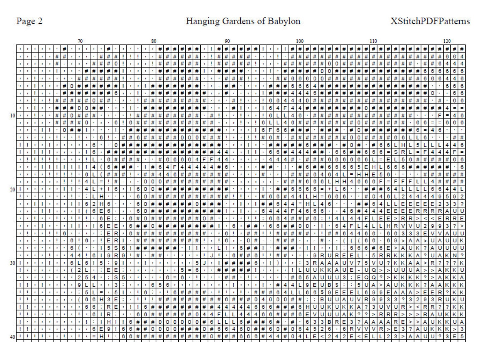 The Hanging Gardens of Babylon Cross Stitch Pattern Pdf Format - Etsy