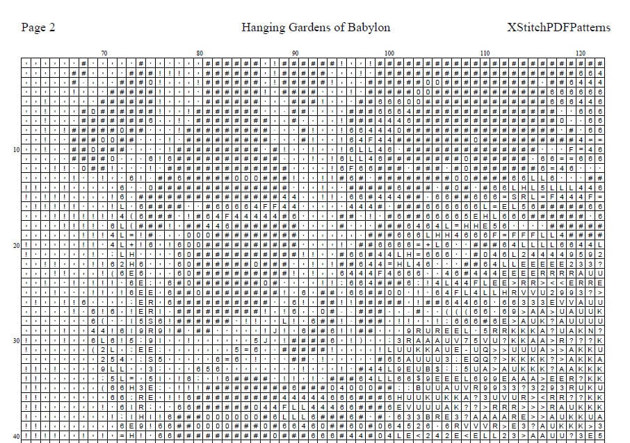 The Hanging Gardens of Babylon Cross Stitch Pattern Pdf Format - Etsy