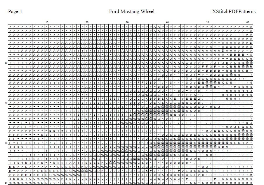 Ford Mustang Wheel Cross Stitch Pattern Pdf Format - Etsy