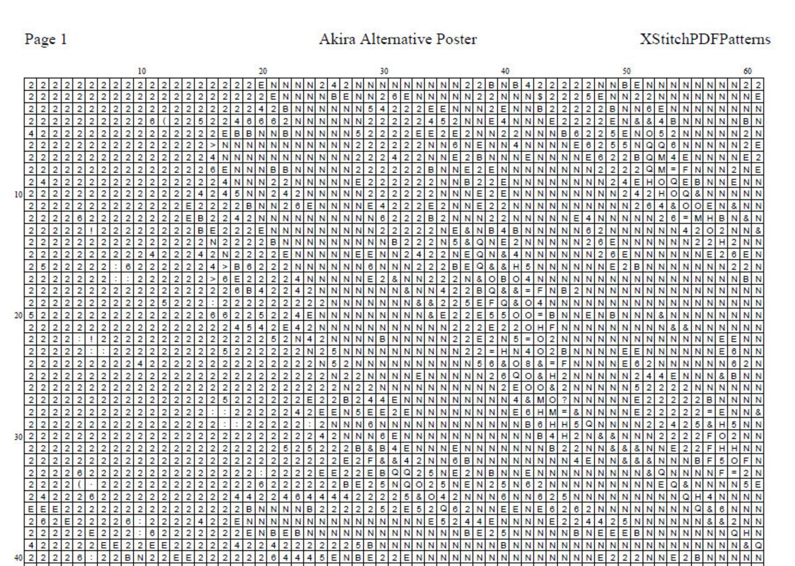 Akira Cross Stitch Pattern Pdf Format - Etsy