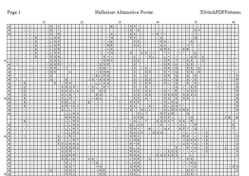 Pinhead Cross Stitch Pattern Pdf Format - Etsy