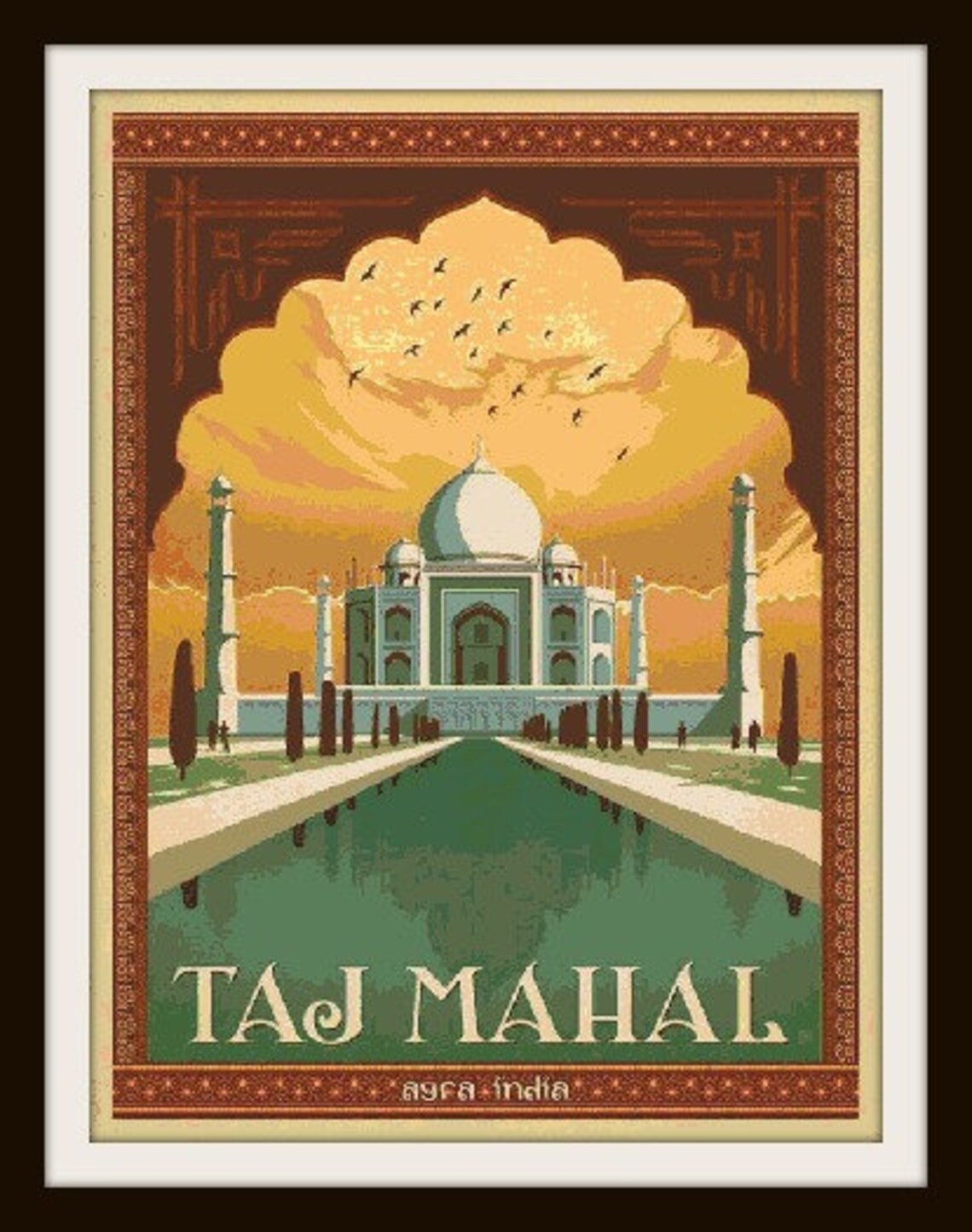 Taj Mahal Cross Stitch Pattern Pdf Format - Etsy Canada